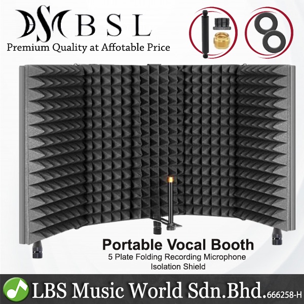 BSL 5 Door Portable Vocal Booth Folding Recording Microphone Shield ...
