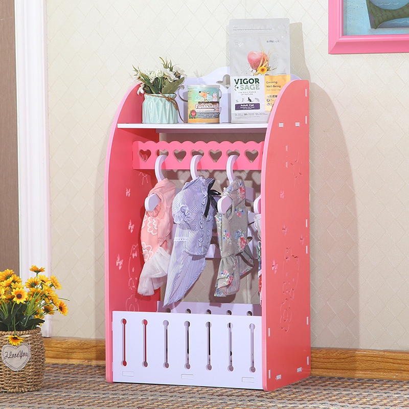 Pet wardrobe cat clothes hanger rack dog small wardrobe pet clothes ...