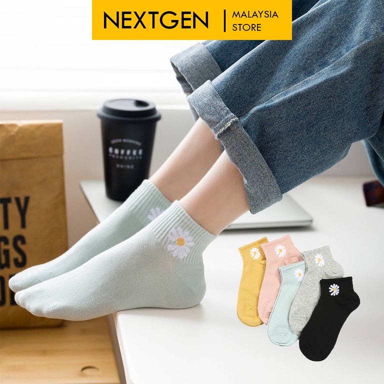 NEXTGEN MALAYSIA - 1 PAIR Korean Fashion Cute Daisy Cartoon Ankle Socks ...