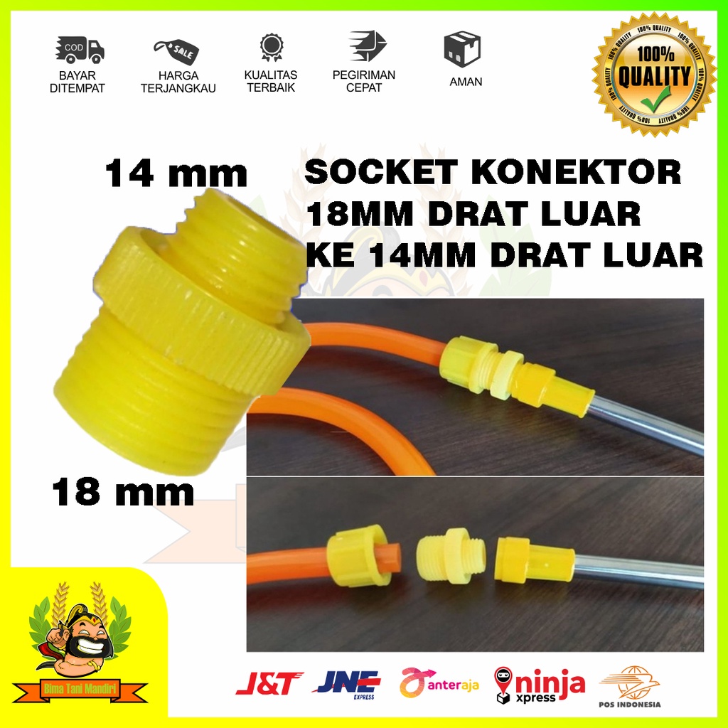 Socket Connector 18MM Outer Thread To 14MM Outer Thread Electric ...