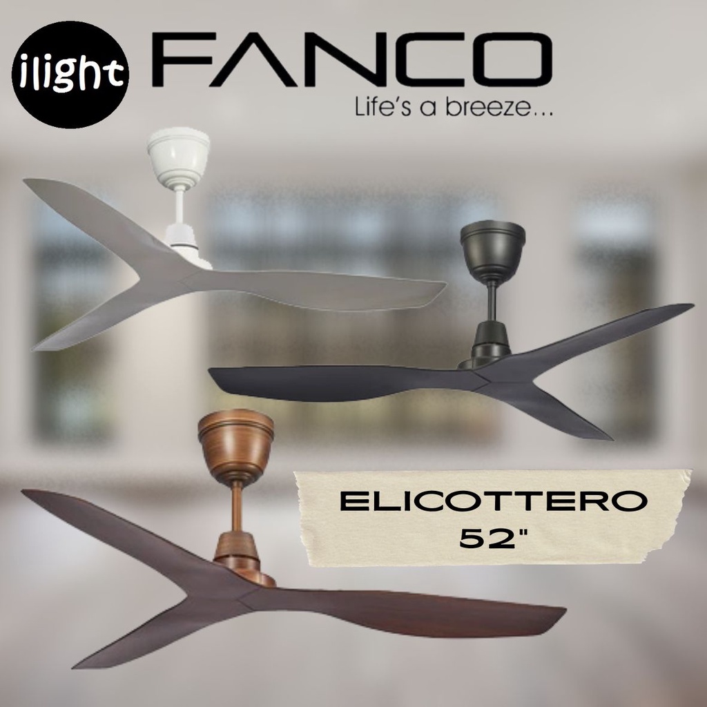 FANCO ELICOTTERO 52 INCHES - F159 WITH DC Motor AND 3 Blades Ceiling ...
