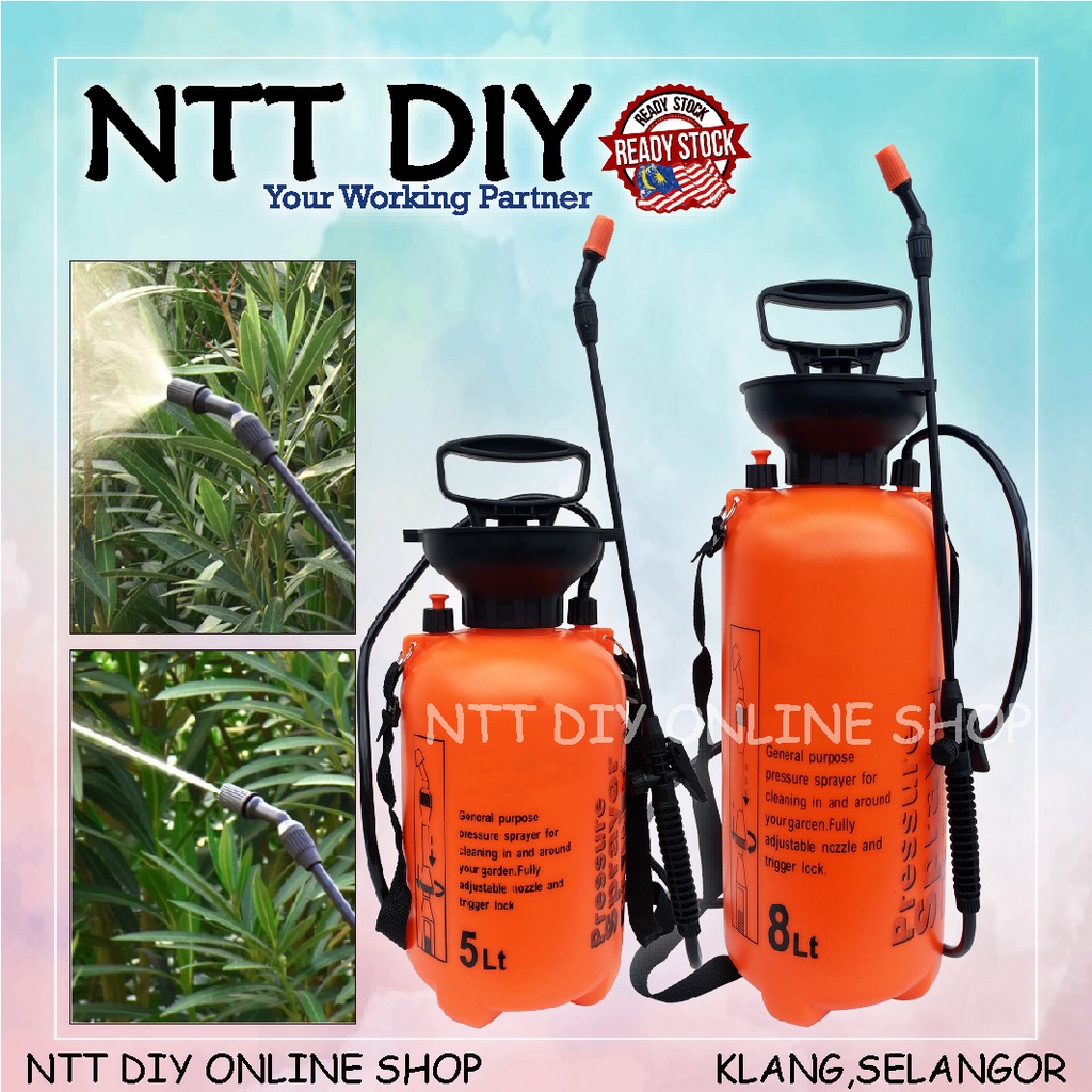 NTT DIY Semburan Pam Tekanan Tangan Berkebun Serbaguna Semburan Pam Air ...