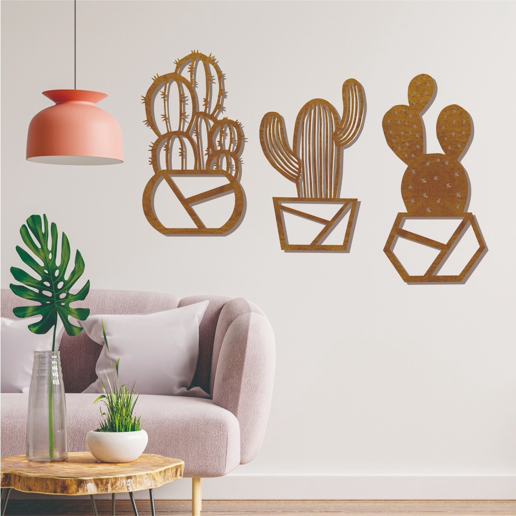 HIASAN DINDING KAYU (1 Set OF 3) Wooden Wall Decoration Aesthetic ...