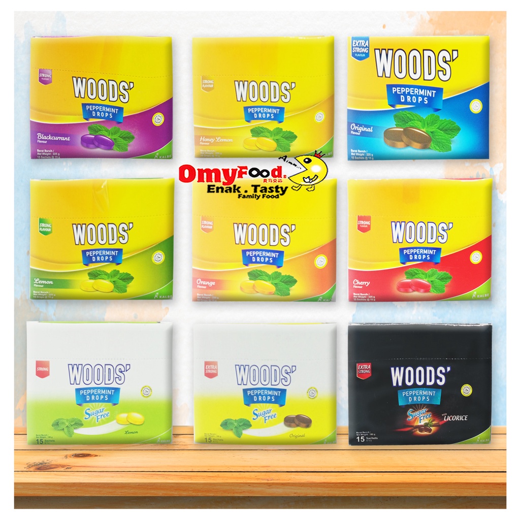 1box (15 sachet)Woods Pepermint Drops Sugar Free [Original/Licorice ...