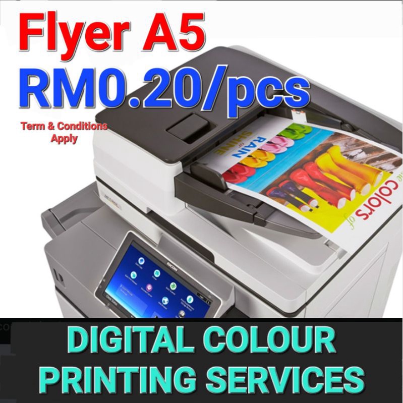 DIGITAL COLOUR PRINT A5 Rm0.20 /A4 Rm0.50 Min Order 100pcs | Shopee ...