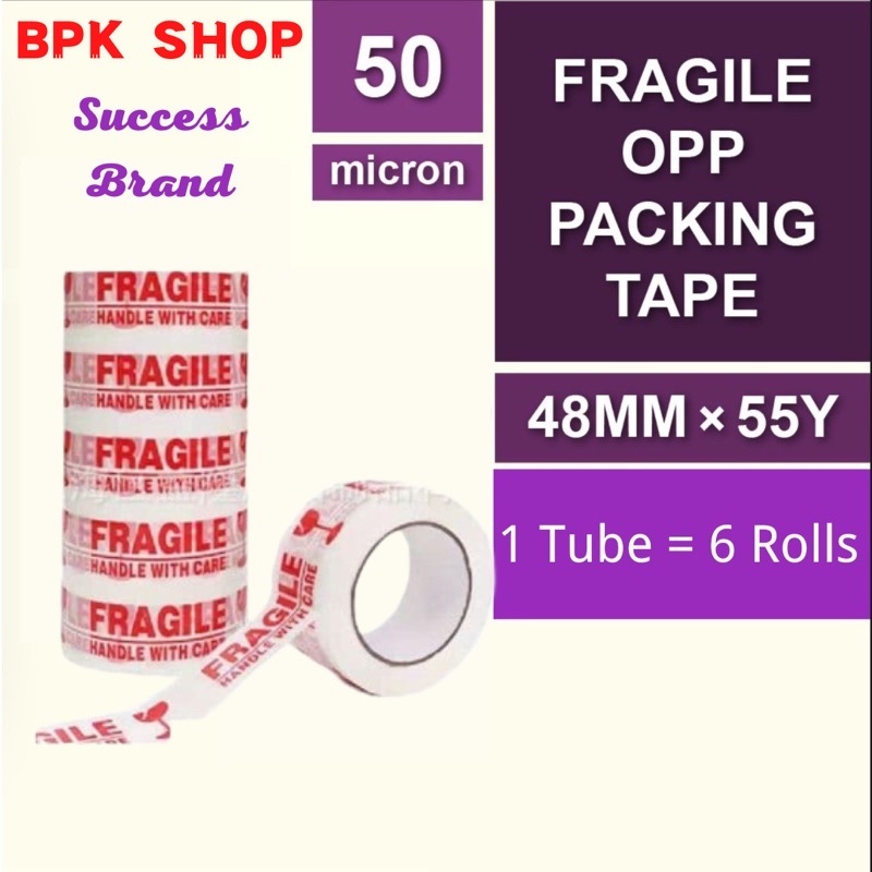 Sweetape Pioneer 48mm×45mic×90Yards/80Meter 1 tube 6 rolls Clear OPP ...