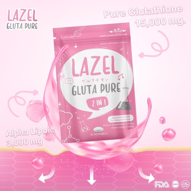 Lazel Gluta Pure 2in1 Softgel (30) #Ready Stock #Expired 2027 (100% ...