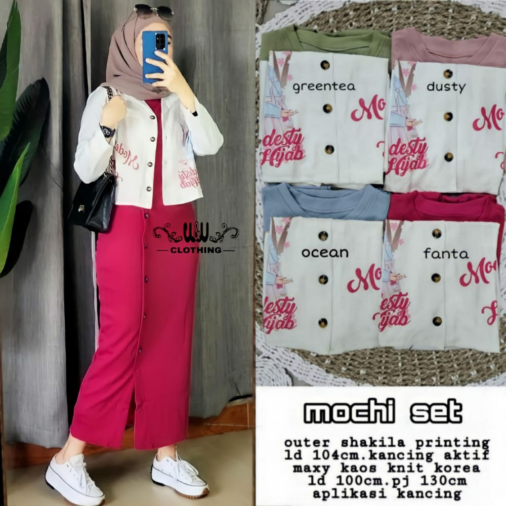 Mochi SET W&W Women's Suit TOP SHAKILA PRINTING INNER KNITE Knit ...