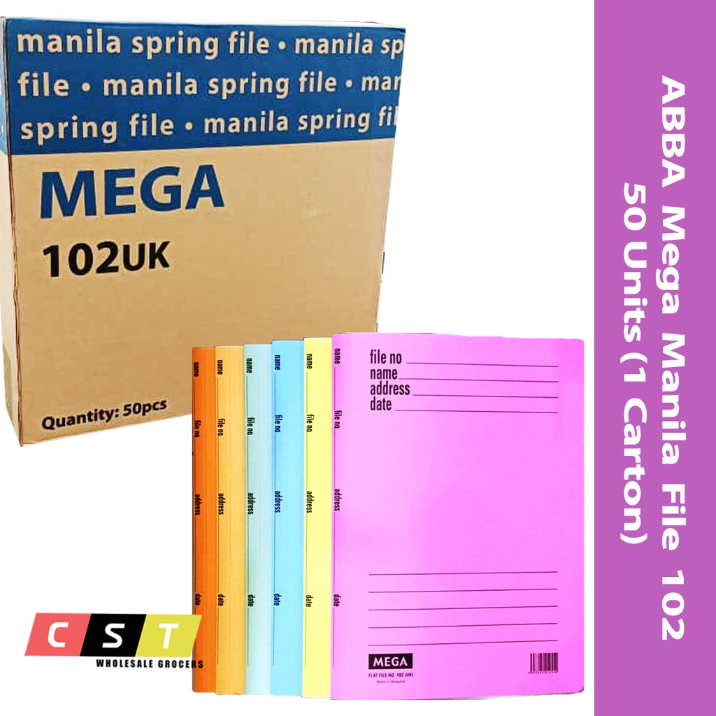 ABBA Mega Manila Spring File No.102 [1 Carton x 50pcs] | Shopee Malaysia