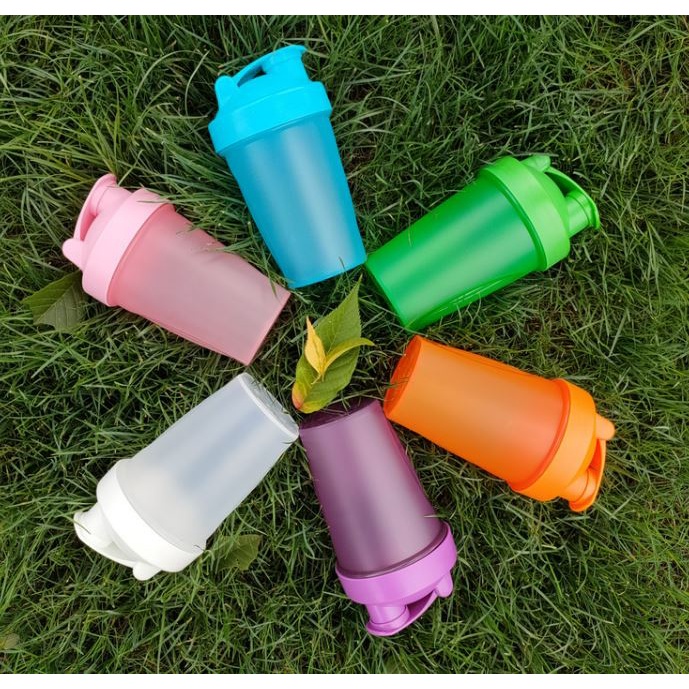 Protein Shaker Bottle with Stainless Steel Spring Ball (400ml) Protein ...