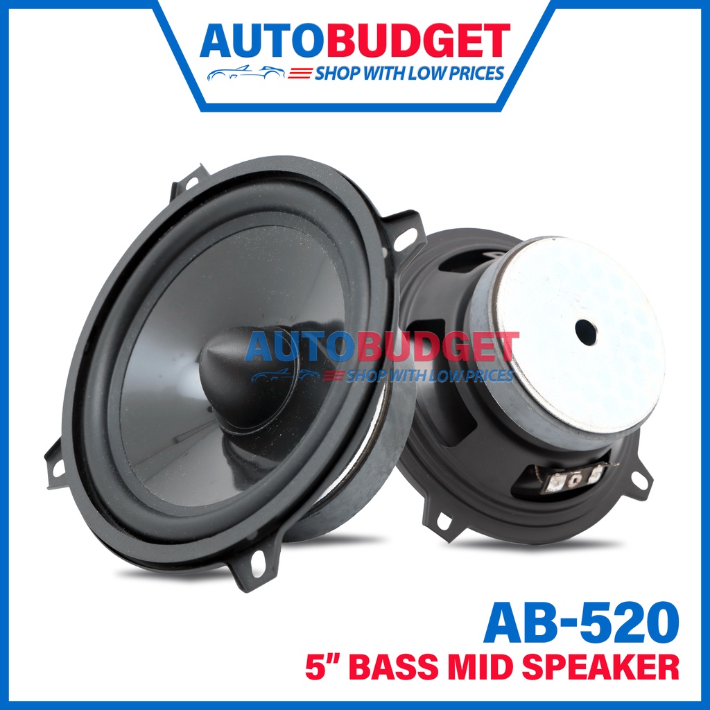 (1pair) 5" Bass Mid Speaker (Black) 5inch Car Speaker Bass Mid Car ...
