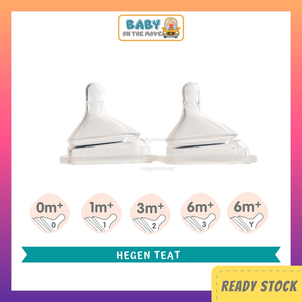 HEGEN Teat 2pcs Extra Slow Flow / Slow Flow / Medium Flow / Fast Flow ...