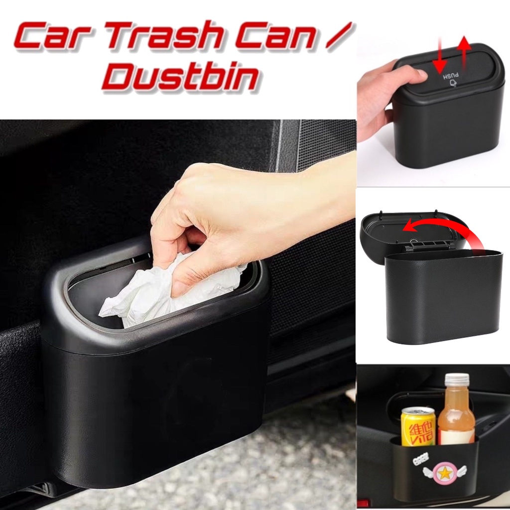 Car Dustbin Box Trash Bin Can Mini Hanging Back Seat Waterproof Bin ...