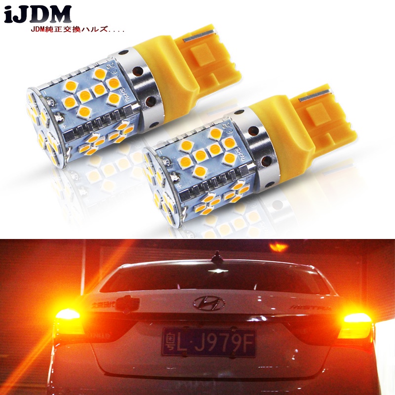 (2) No Resistor Need Amber Yellow 35-emitter 3535 LED 7440 T20 LED ...