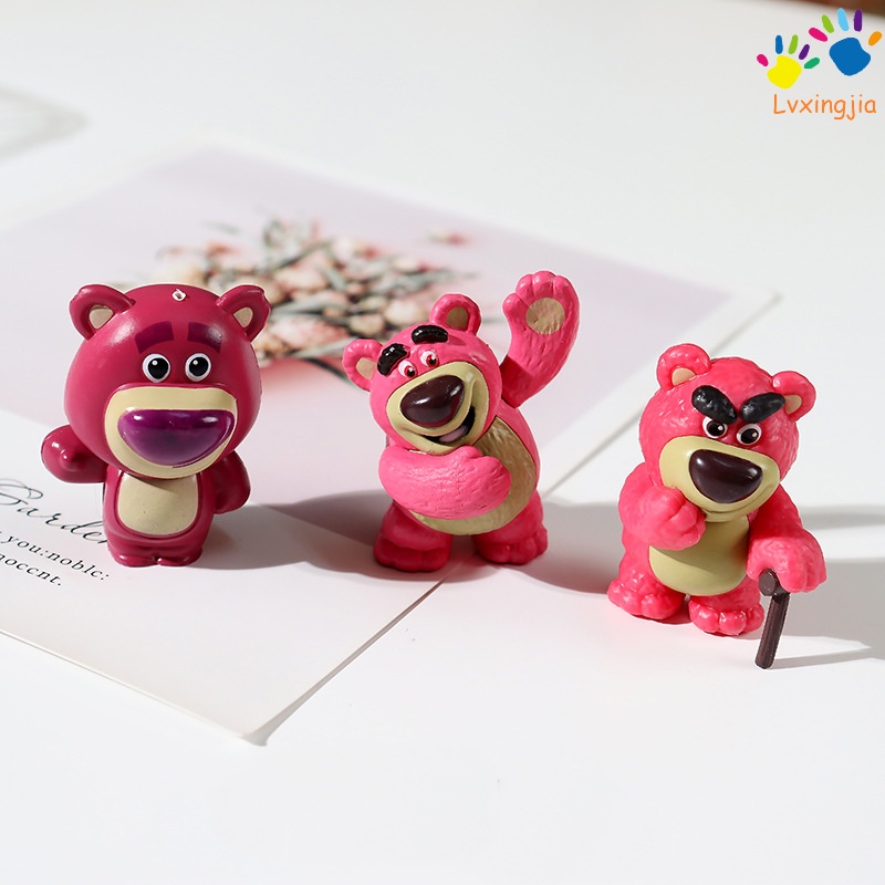 Toy Story 3 Lotso PVC Action Figure Q Version Strawberry Bear Model Toy ...