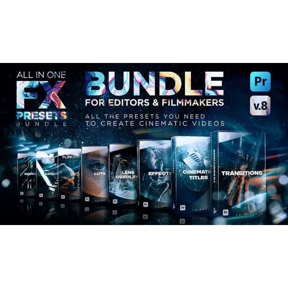 PR | Template | 1500+ FX Presets Bundle | Transitions, Titles, Effects, VHS, LUTs & More ...