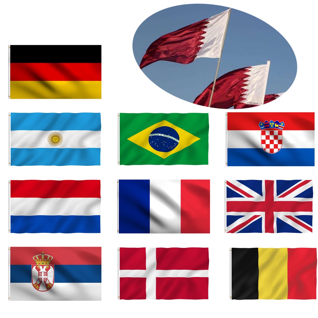 2022 Football World Cup 3 x 5 ft National Flag Multifunctional ...
