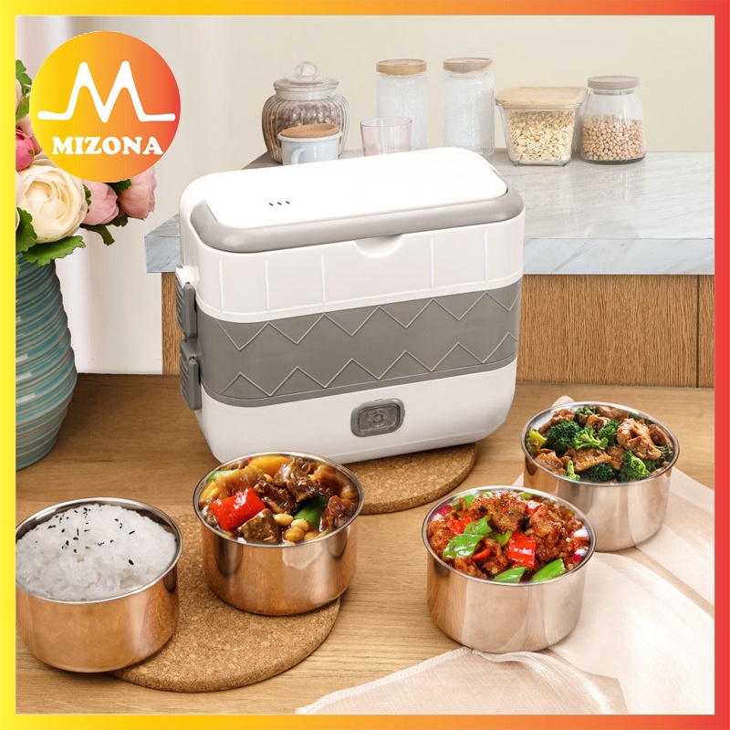 MIZONA Double Layer Lunch Box Cooking Electric Heating Insulation Rice ...