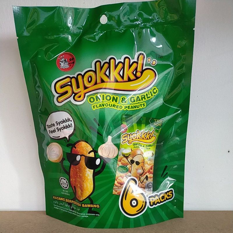 Miaow Syokkk Onion & Garlic peanut 120g(20g x packets) | Shopee Malaysia