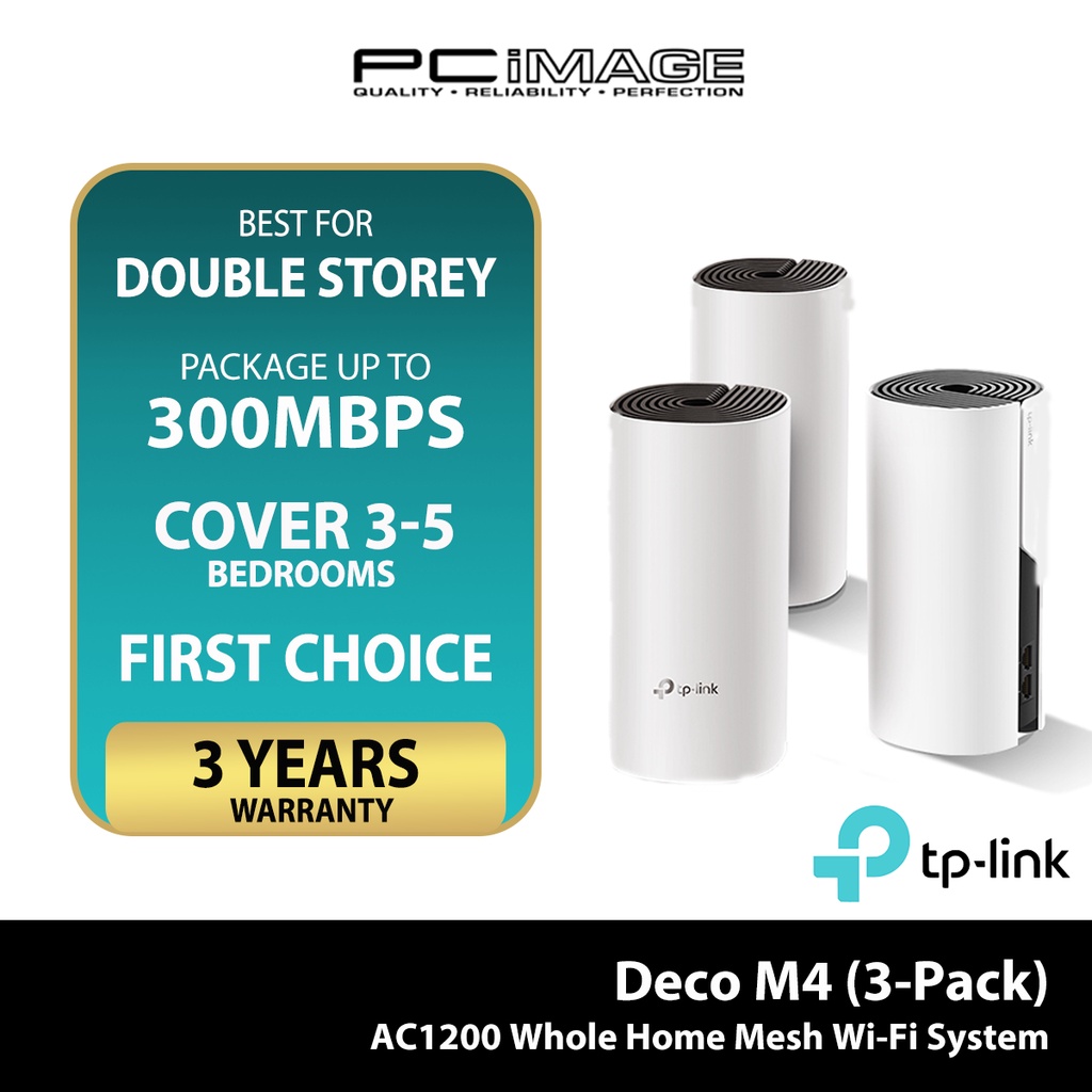 TP-LINK Deco M4 (2PACK & 3PACK) - AC1200 Gigabit Whole Home Mesh WiFi ...