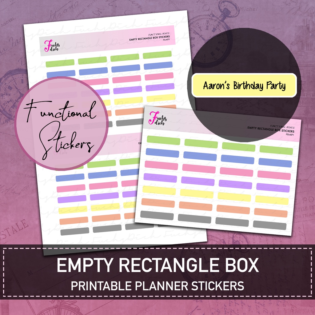 FuchsDich Printable Empty Rectangle Boxes Stickers | PDF File | Label ...