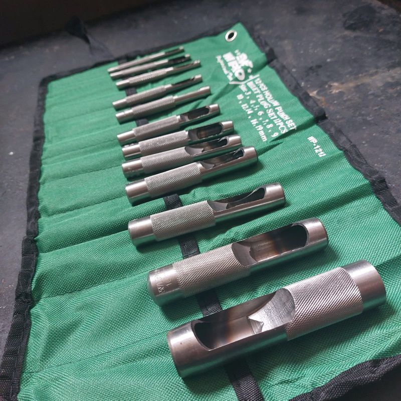 Plong Tool set Leather Gasket Puncher/ Plong set -WIPRO 12 pcs | Shopee ...