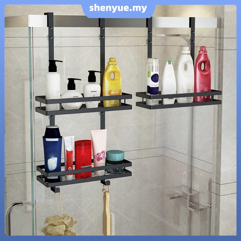 Shower Caddy Hanging Shelf with Hooks Suction Cups Stainless Steel ...