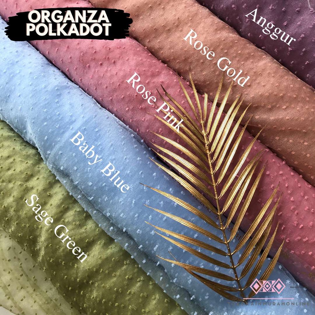 Premium two tone Dot Motif Organza Fabric (Polka Dot Motif)/Organza Dot ...
