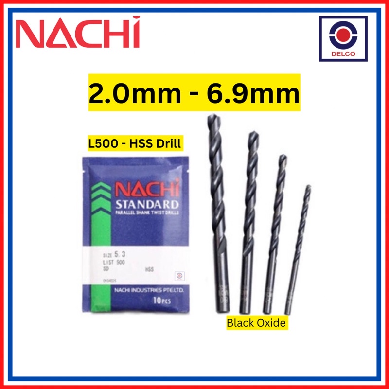 NACHI JAPAN (2.0MM-6.9MM) Parallel Straight Shank Drill Bits hss drill bit | Shopee Malaysia