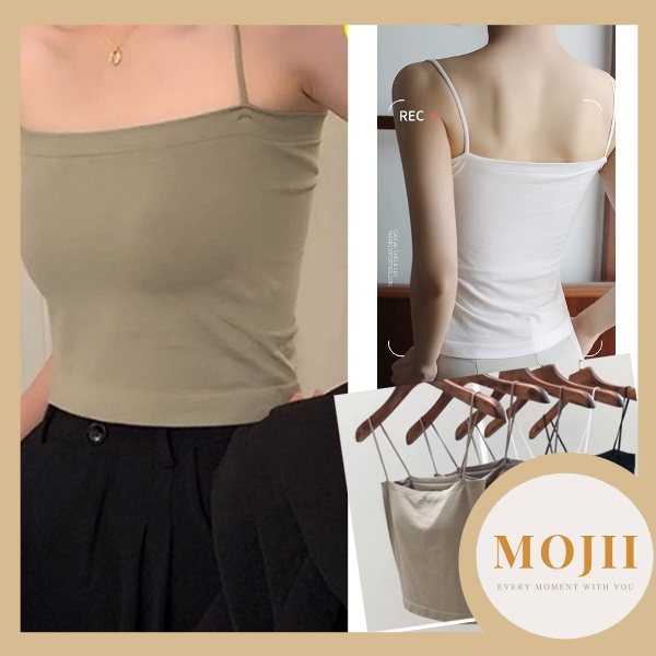 MOJII Plain Colour Stretchable Singlet Top Bralette Comes With Padding ...