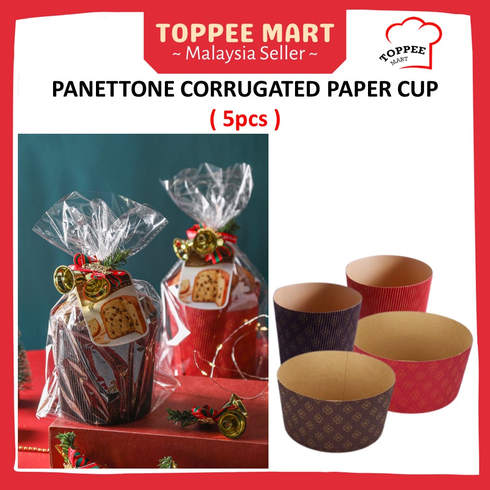 [NEW PROMO] PANETTONE MOULD CORRUGATED BAKING PAPER CUP MOULD -5pcs ...