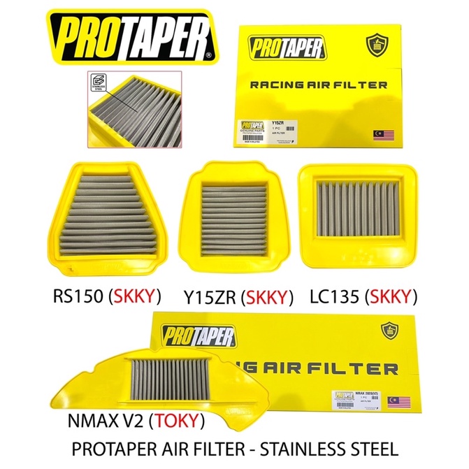 PROTAPER STAINLESS STEEL RACING AIR FILTER Y15/LC/RS/NVX/ADV/PCX ...