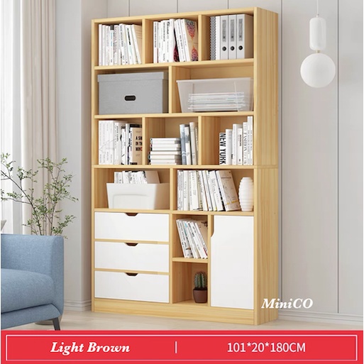 Bookshelf Multi Compartment Combination Bookcase Book Storage Shelves ...