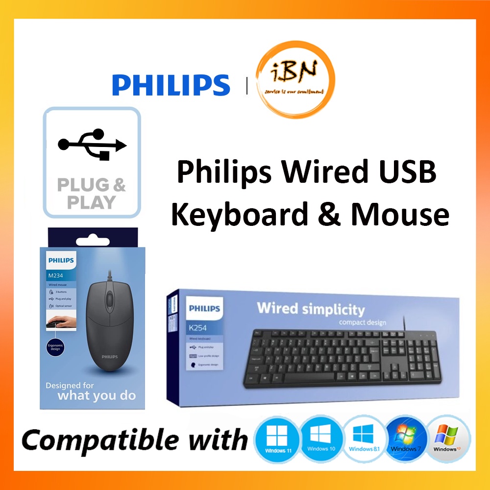 Philips M234 USB Wired Mouse simplicity compact design [Plug & Play ...