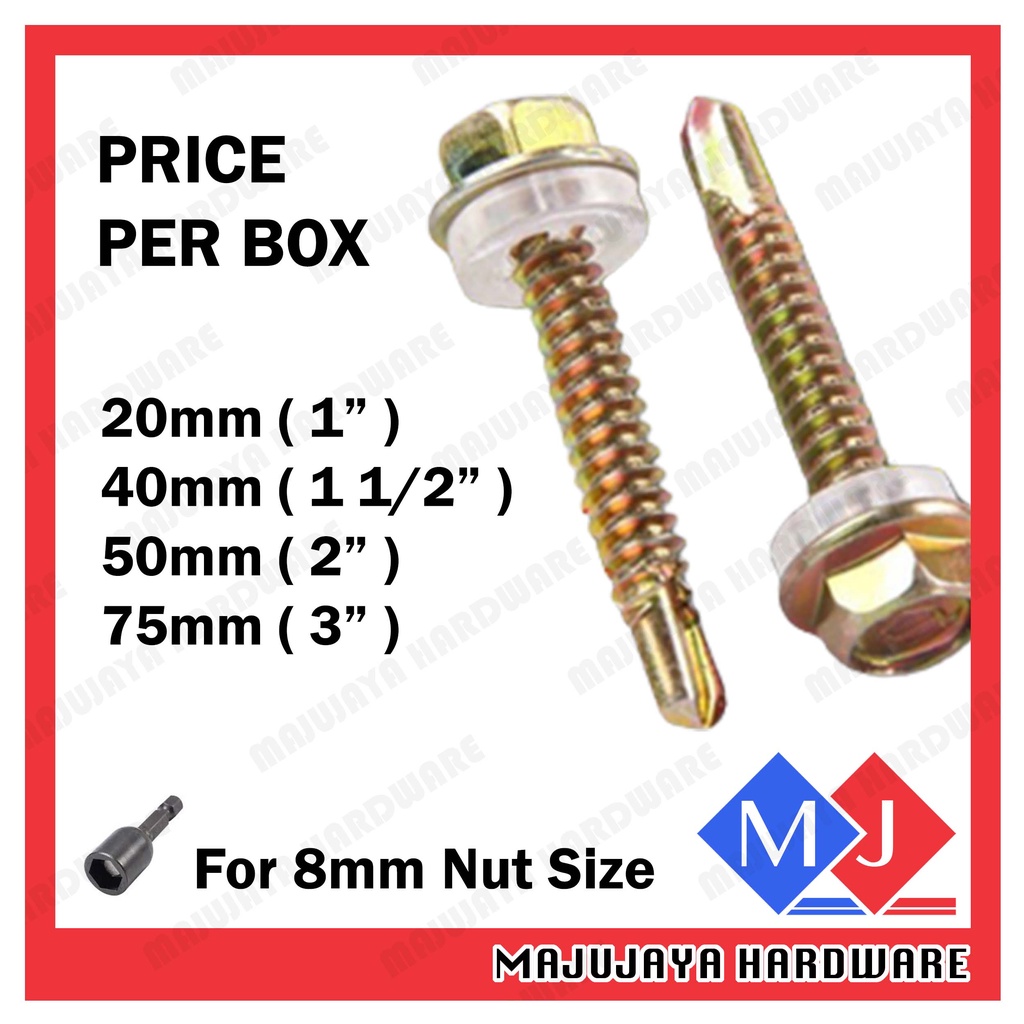 Hex Self Drilling Screw Skru Atap Bumbing SKRU IKAT Bumbung WITH WASHER AWNING SCREW Skru zink ...