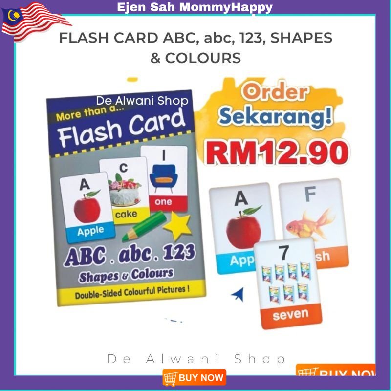Flash Card ABC, abc, 123, Shapes & colours | Shopee Malaysia