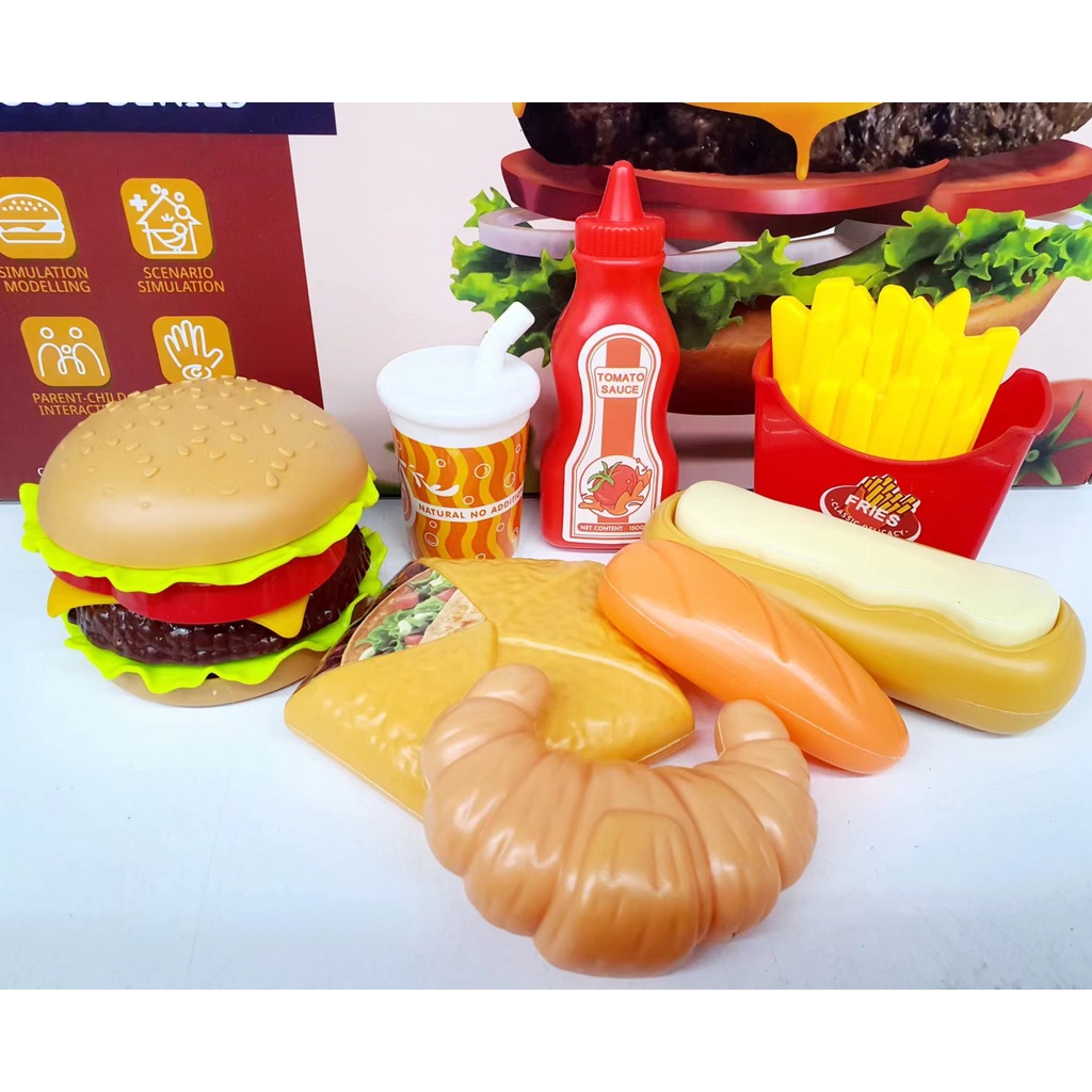 Play House Interactive Game Fast Food Pretend Play Set Toy For Kids ...