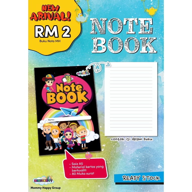 BUKU NOTA MH SAIZ A5 (DESIGN HITAM BERCORAK) | Shopee Malaysia