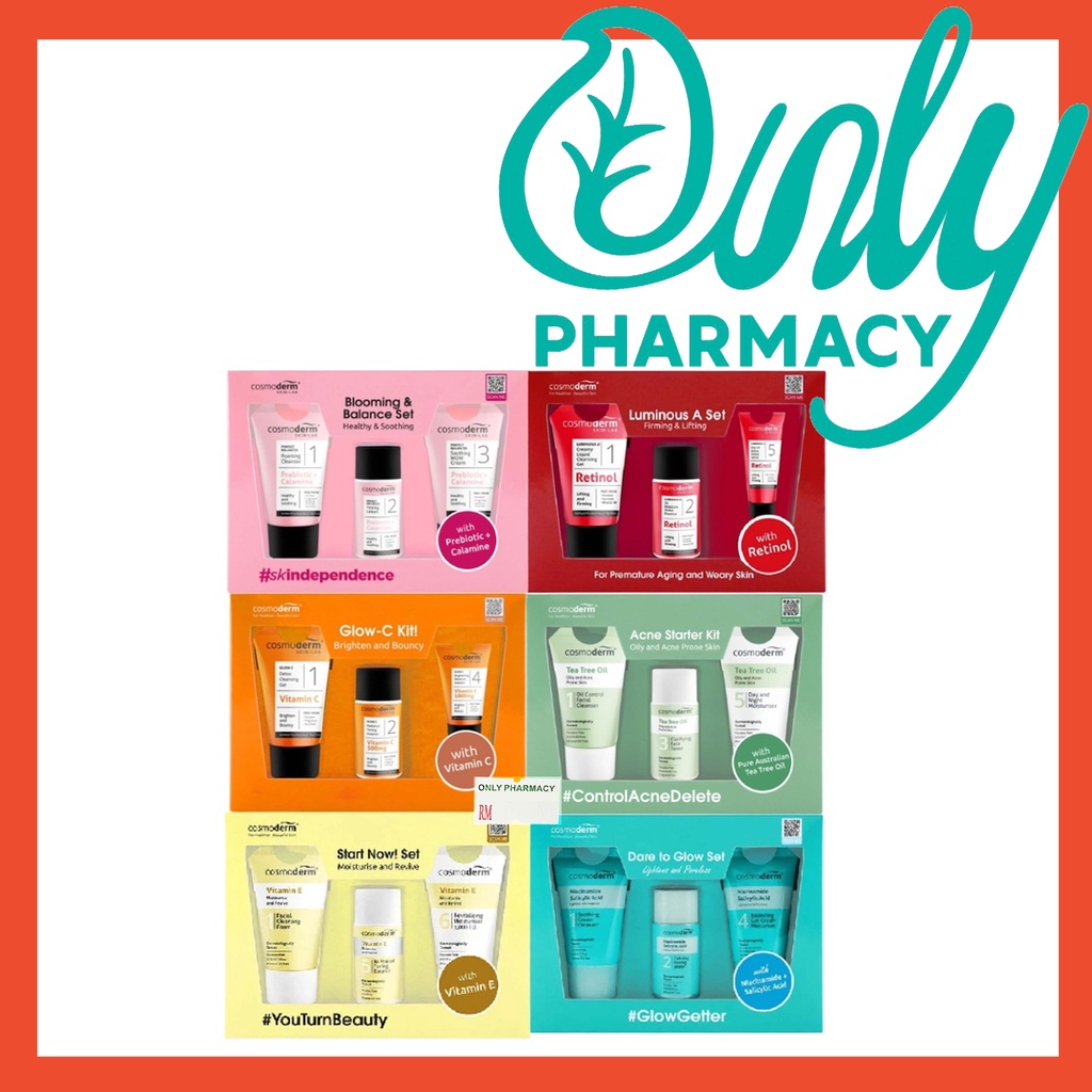 Cosmoderm Starter Kit Cosmederm Travel Set 3 in 1 or 4 in 1 | Shopee ...