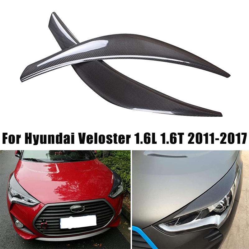 1 Pair Car Front Headlight Eyebrow Trim Carbon Fiber Eyelid Sticker ...