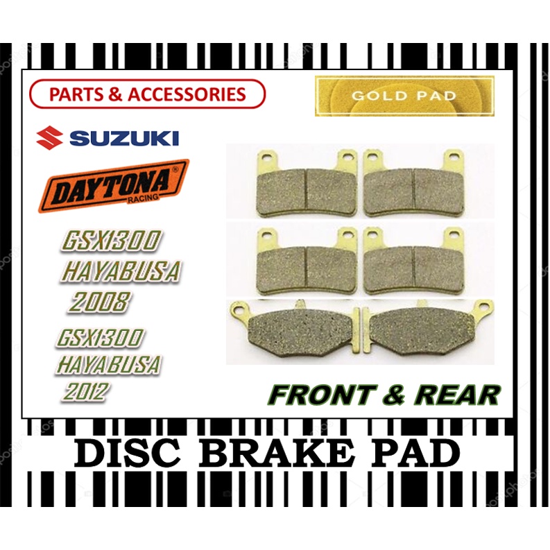 SUZUKI GSX 1300 HAYABUSA 08 - 12 BRAKE PADS SET FRONT & REAR DAYTONA ...