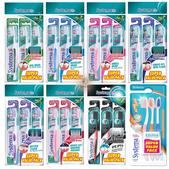🇲🇾[SE] Systema 0.02mm Soft Toothbrush 3's per pack | Shopee Malaysia