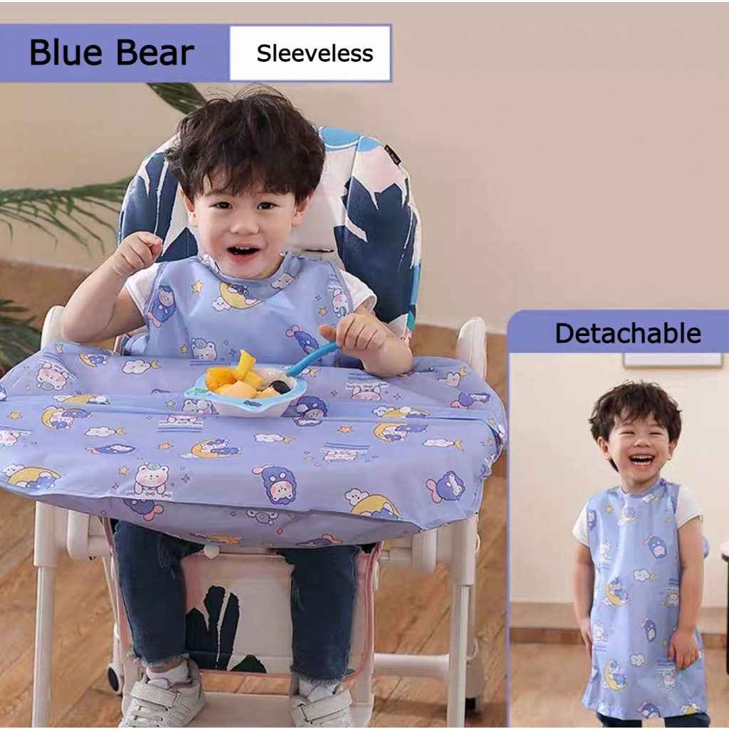 Ready Stock Coverall Bib High Chair Cover-all Bib Baby Eating Bib ...