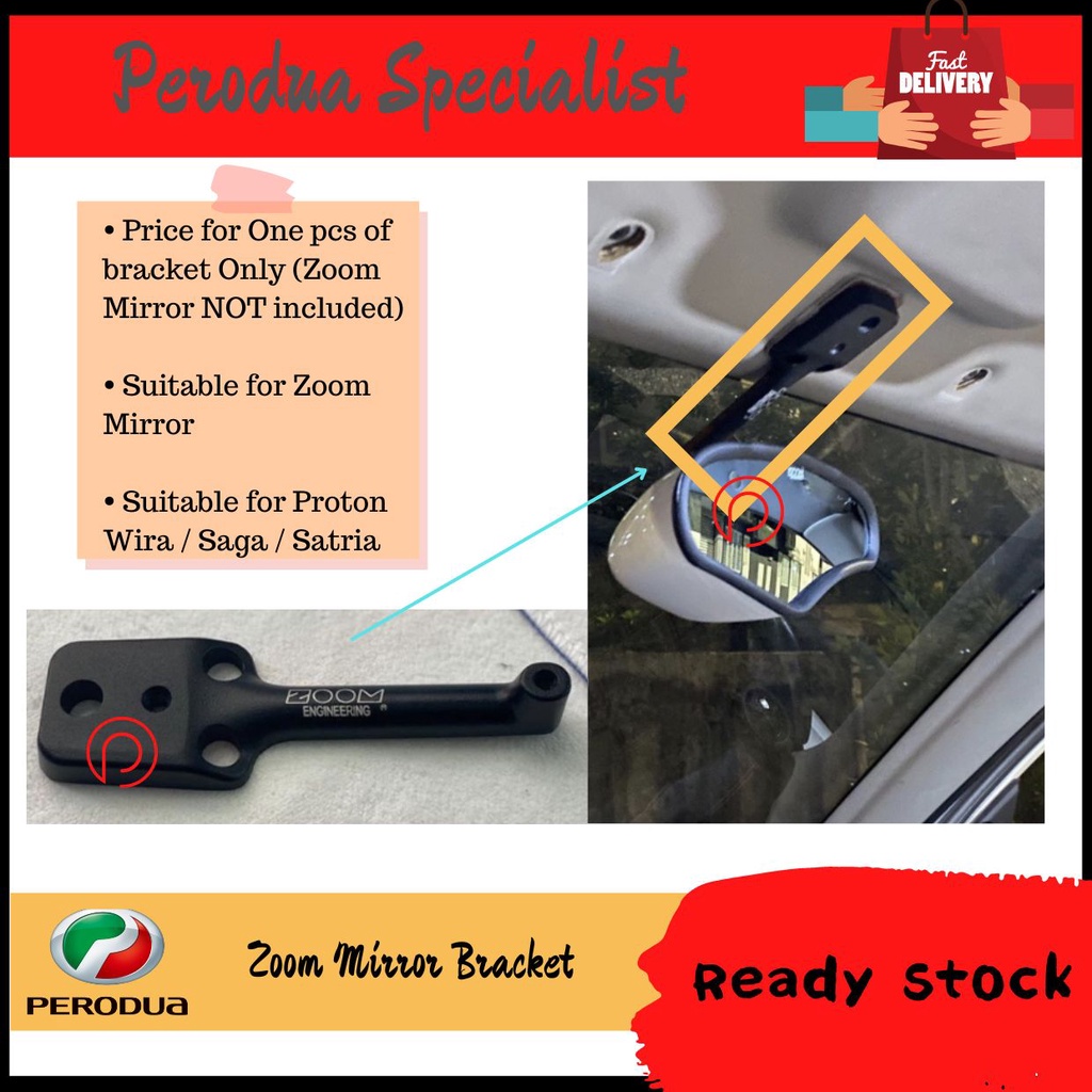 Proton Wira / Saga / Staria Rear Mirror Bracket Zoom Mirror Bracket ...
