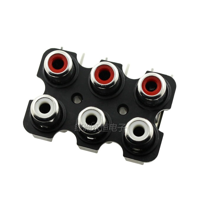 RCA Socket Red White Hole 2 Holes 4 6 Lotus Audio AV Signal Plug ...