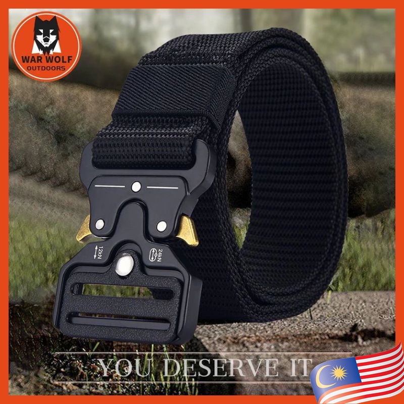 Men's Belt Tactical Belt Cobra Nylon Belt Heavy Duty Metal Buckle ...