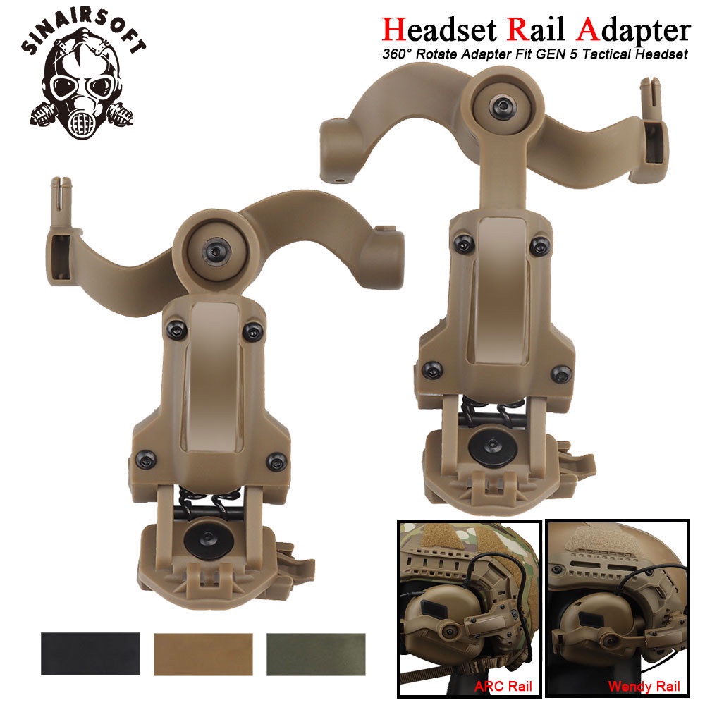 SINAIRSOFT Pickup Noise Reduction Tactical Earphone Accessories FCS AMP Erphone Rail Adapter Kit ...