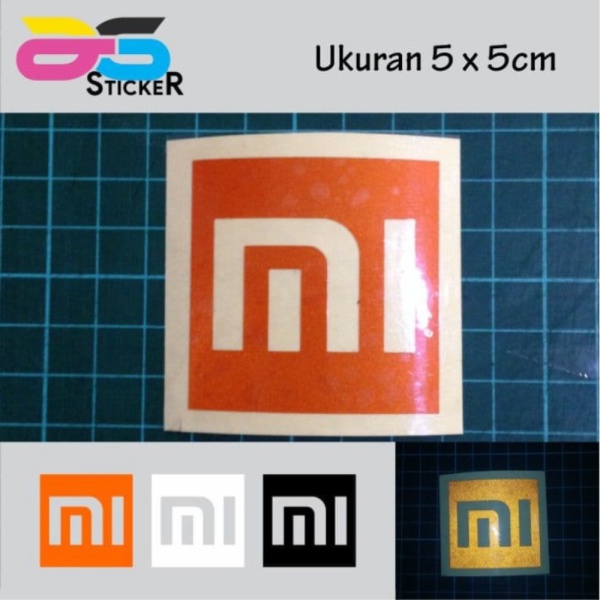 Xiaomi MI Logo Sticker / Sticker 5x5cm Reflective - BLACK | Shopee Malaysia