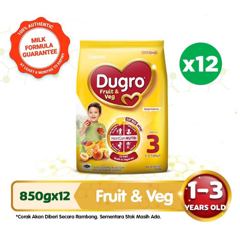 Dumex Dugro 3 Fruit & Veg 850g x 12pack | Shopee Malaysia