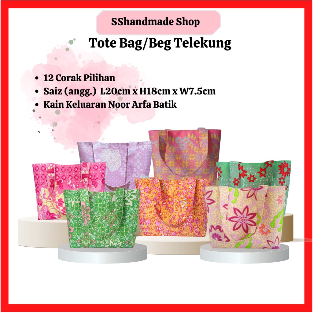 Handmade Mini Tote Bag Beg Telekung Beg Bekal Makanan Tote Beg Women ...